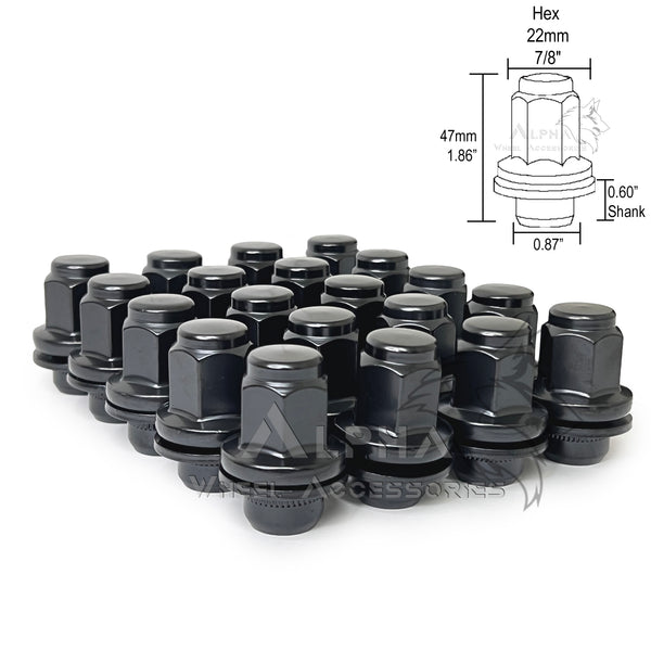20 Black Toyota OEM Factory Style Mag Lug Nuts 14x1.5 Tundra Land Crui – Alpha Wheel Accessories