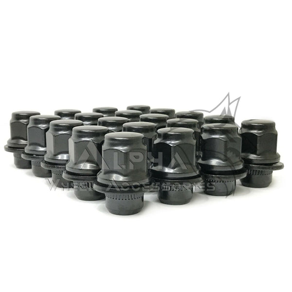 20 OEM Black Factory Mag Lug Nuts 12x1.5 For Toyota Lexus With Washer ...