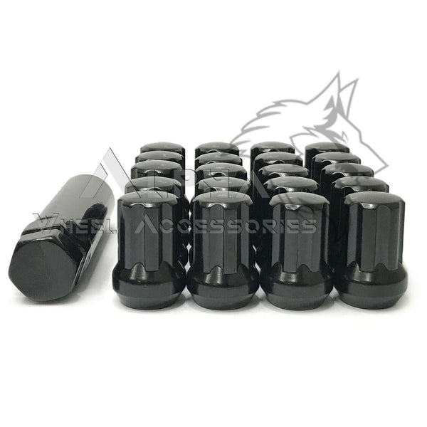 20 Black 14x1.5 Short 7 Spline Lug Nuts For C8 2020-Newer Chevy Corvet ...