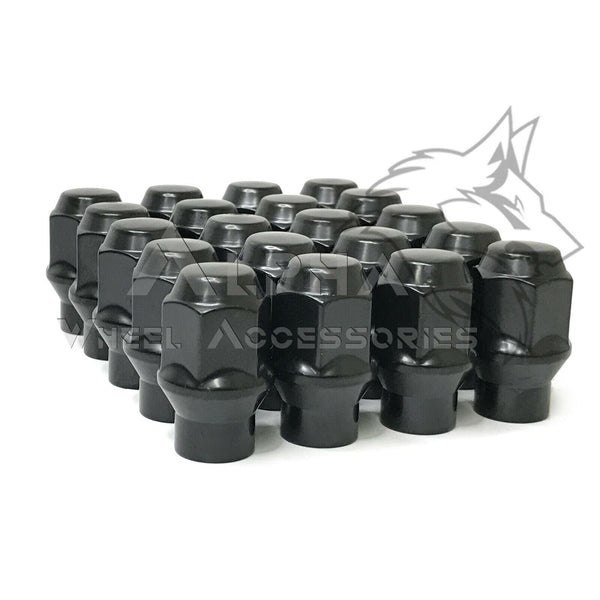20 Black Extended Thread Bulge Acorn Lug Nuts 12x1.5 For Aftermarket W ...