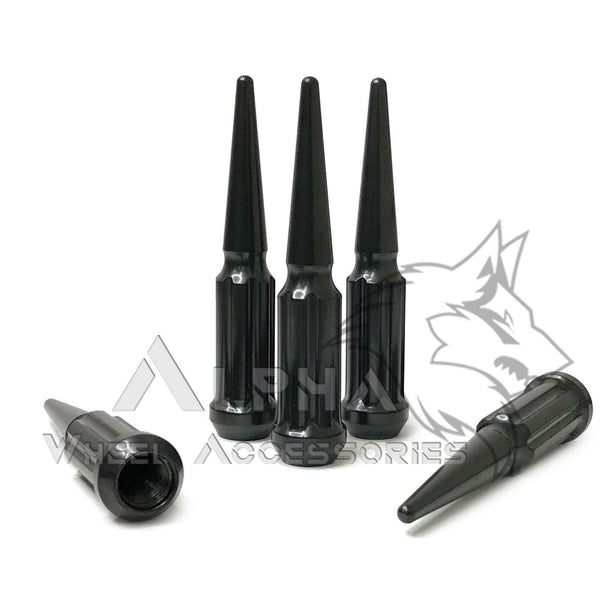 32Pc Black Spline Spike Lug Nuts 4.4" Tall 9/16-18 Fits Chevy C20 C30 ...
