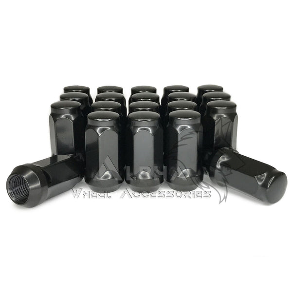 20 Black Acorn Lug Nuts + 4 Wheel Locks M14x1.5 For Chevy Silverado Si ...