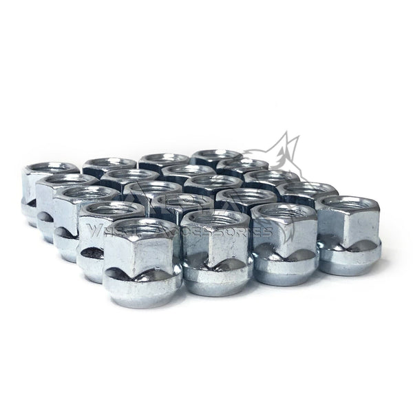 24Pc Open End Bulge Acorn Lug Nuts 12x1.5 Tapered Conical Cone Seat M1 ...